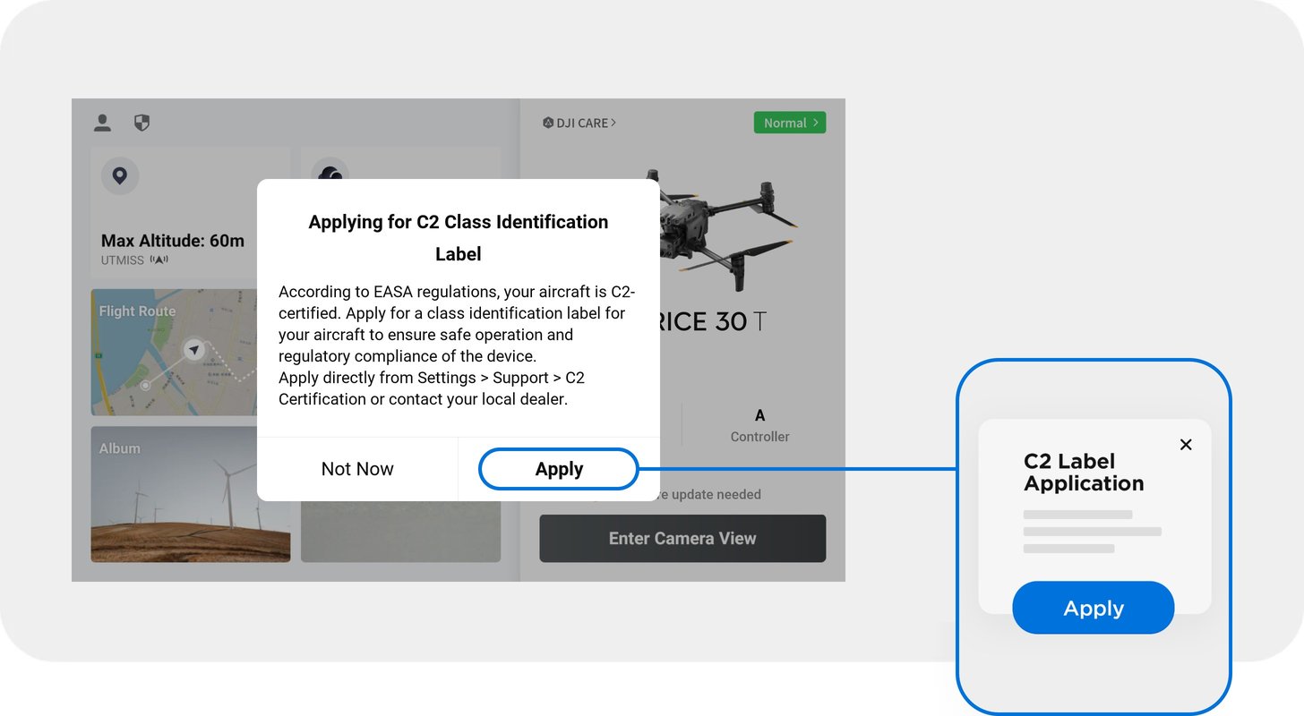 DJI Enterprise Drones Guide for EASA C2 Class Identification Label